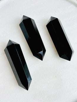 Small Black Obsidian crystal carving